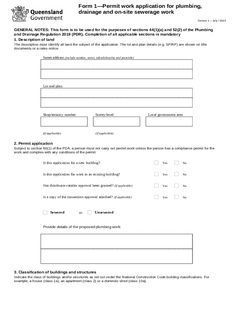 1 - Permit work application for plumbing, drainage ... Doc Template ...