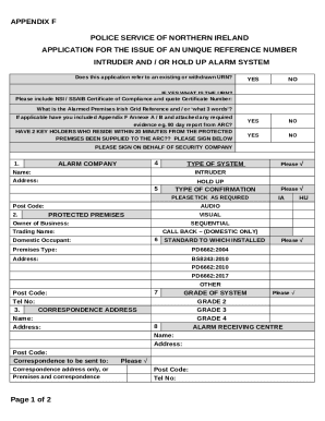 Appendix F Intruder hold up application for unique ... Doc Template ...