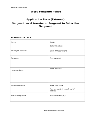 West Yorkshire Police Application ( ... Doc Template | pdfFiller