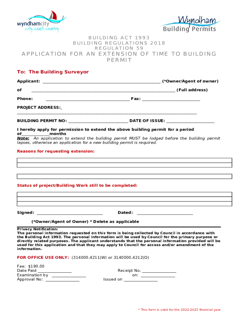 Extension of Time application Doc Template | pdfFiller