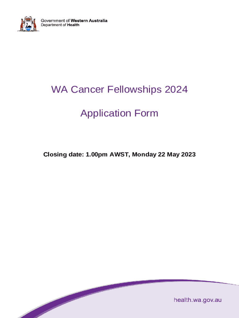WA-Cancer-Fellowships-Application-. ... Doc Template | pdfFiller