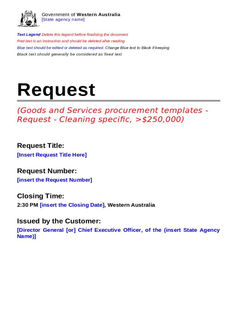 Request - Cleaning Doc Template | pdfFiller