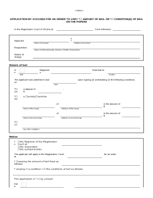 Bail Variations - V Doc Template | pdfFiller