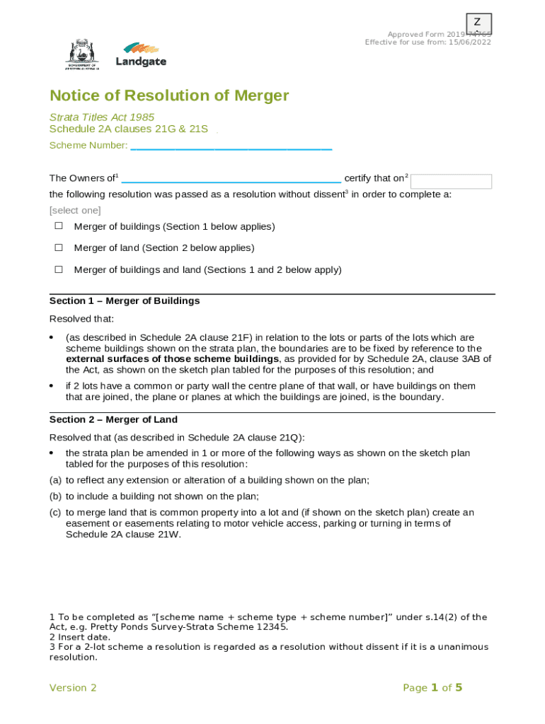 Notice of Resolution of Merger Doc Template | pdfFiller