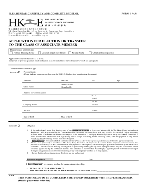 Fillable Online Form AM/MRA - Application for Associate-Membership ...