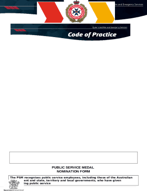 Public Service Medal Nomination Doc Template | pdfFiller
