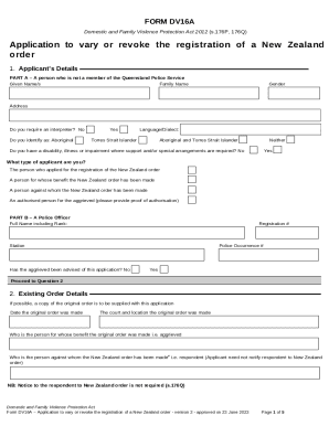 Domestic and Family Violence 16A - Application to vary or revoke the ...