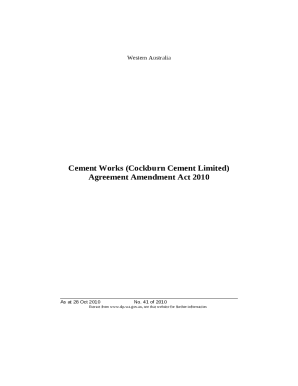 Cement Works (Cockburn Cement Limited) Agreement ... Doc Template ...