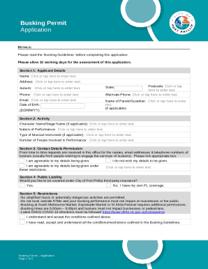 STREET PERANCE PERMIT APPLICATION AND ... Doc Template | pdfFiller