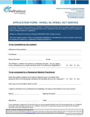 Fillable Online Application form - Wheel In, Wheel Out Service Fax ...