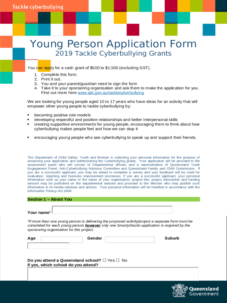 Young Person Application . Young Person Application Doc Template ...