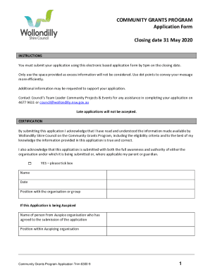 Fillable Online COMMUNITY GRANTS PROGRAM Application Form ... Fax Email Print - pdfFiller
