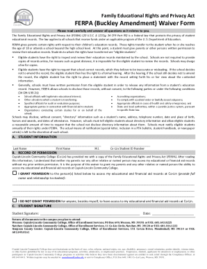 Fillable Online Family Educational Rights and Privacy Act (FERPA or ... Fax Email Print - pdfFiller