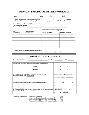 Fillable Online claim for temporary lodging expense Fax Email Print ...
