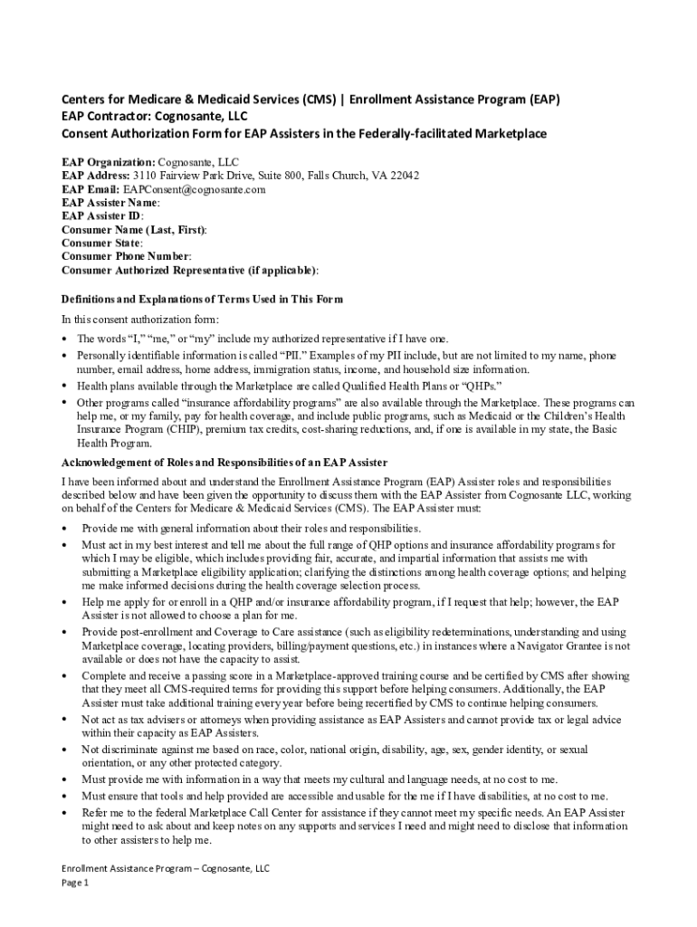 Fillable Online EAP Consumer Consent FormEnglish508 Fax Email Print ...