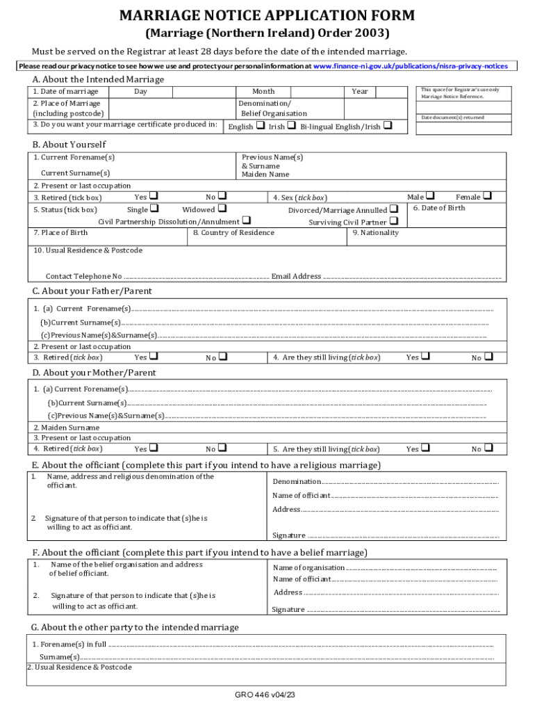 Gro 446 form: Fill out & sign online | DocHub