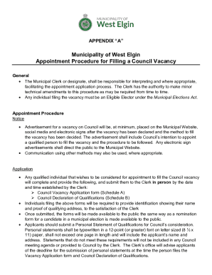 Fillable Online DRAFT Appointment Procedures for Council Vacancy.docx ...