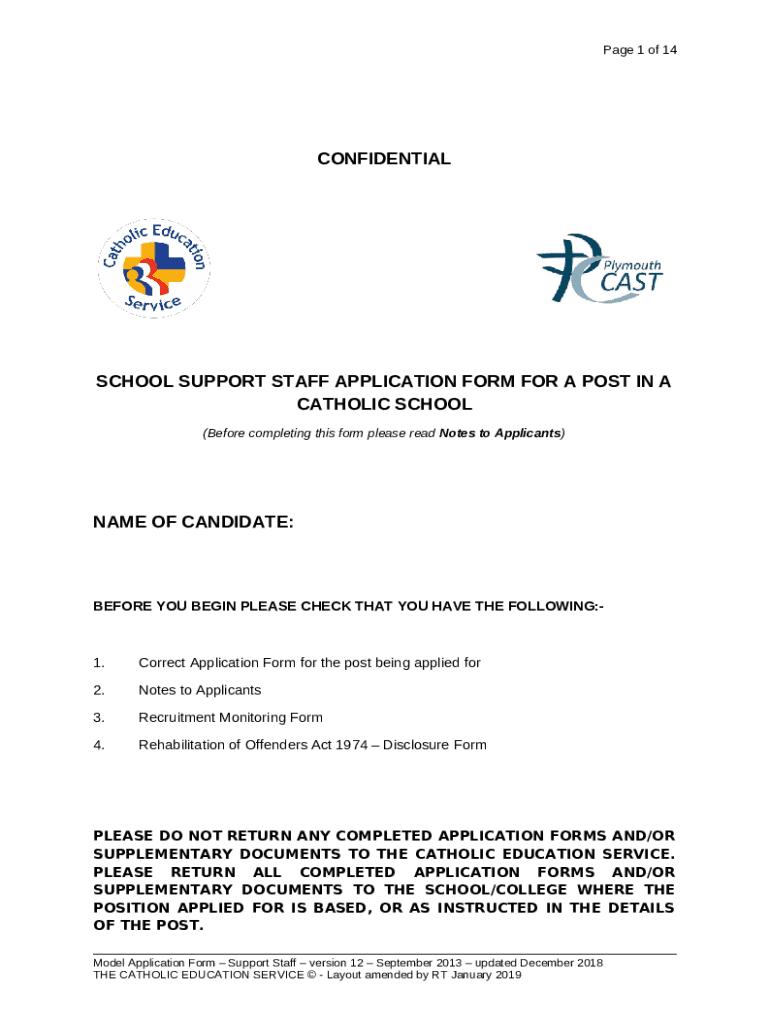 Model Application Support Staff Doc Template | pdfFiller