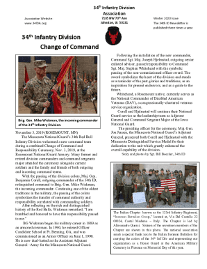 Fillable Online History of the 34th Infantry Division World War I Fax ...