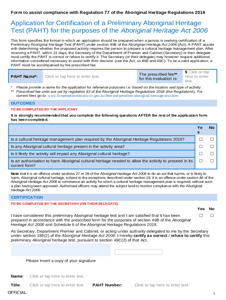 Attachment A - Revised application for Certification of a Preliminary ...