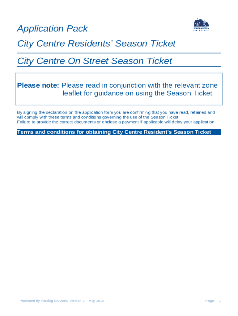 City Centre Season ticket Application Doc Template | pdfFiller