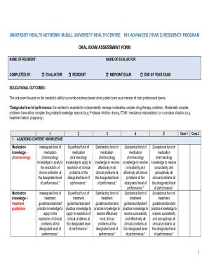 Fillable Online Oral Exam Assessment Form Fax Email Print - pdfFiller