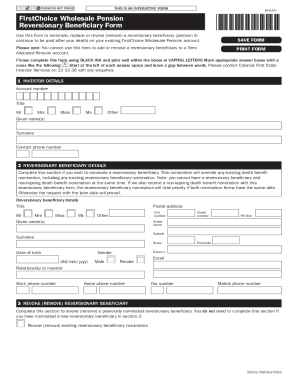 Fillable Online Reversionary beneficiary fact sheet and form Fax Email ...