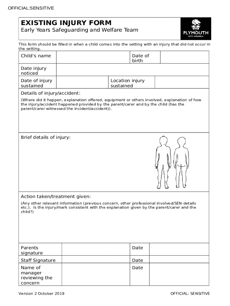 Incidents in an Kindergarten' Setting Record Doc Template | pdfFiller
