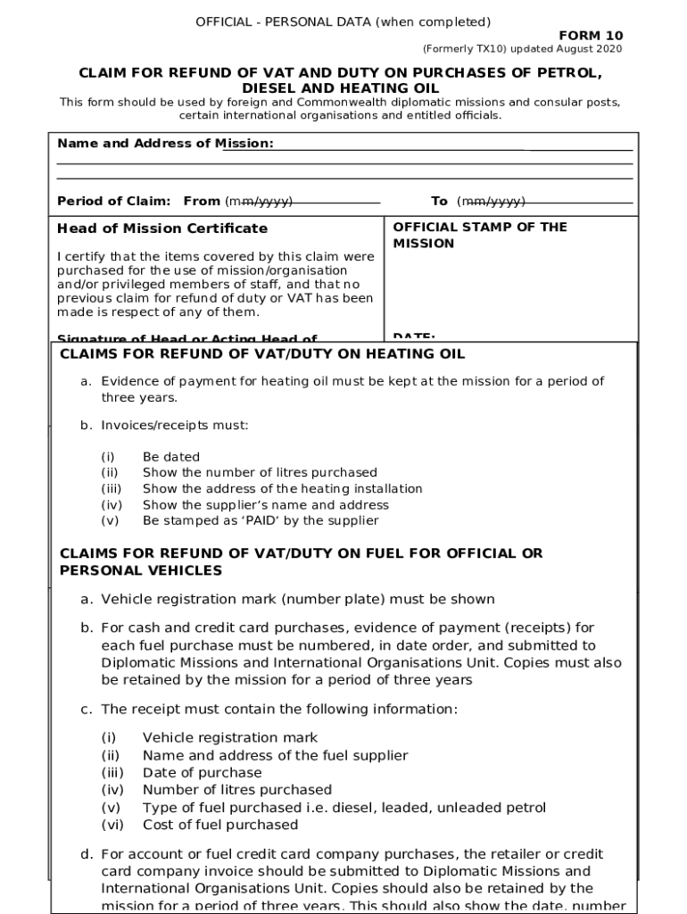 Instructions on How to Fill Out VAT Refund s for ... Doc Template | pdfFiller