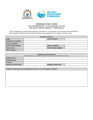 06 Board Nomination Doc Template | pdfFiller