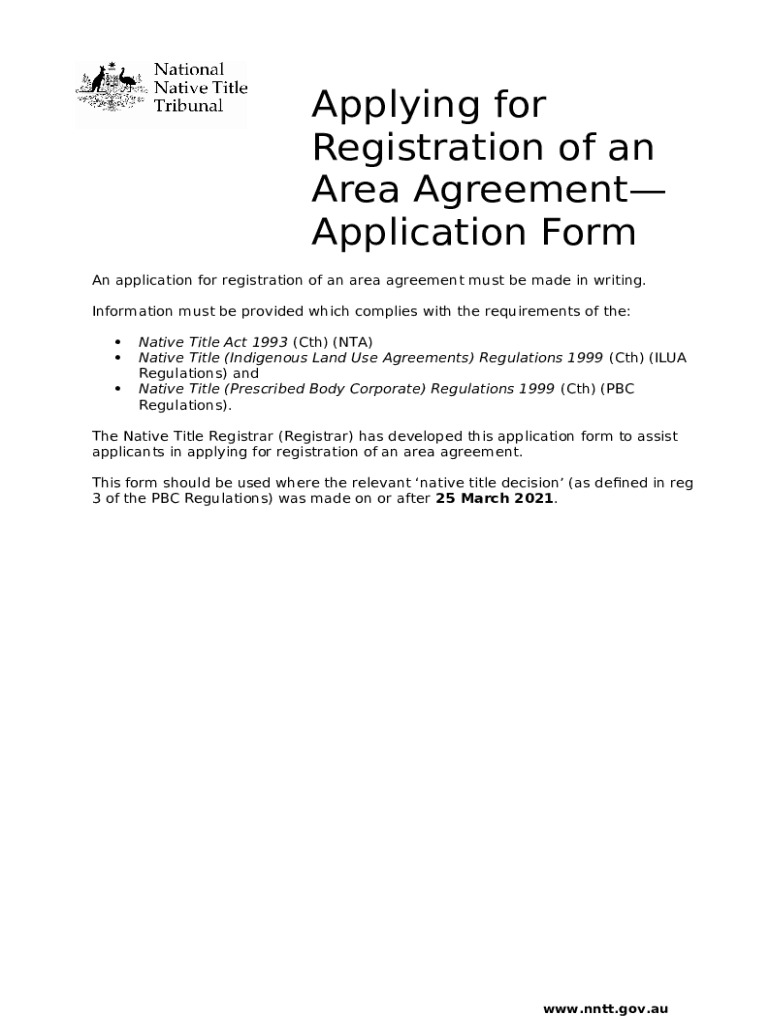 Area agreement application Doc Template | pdfFiller