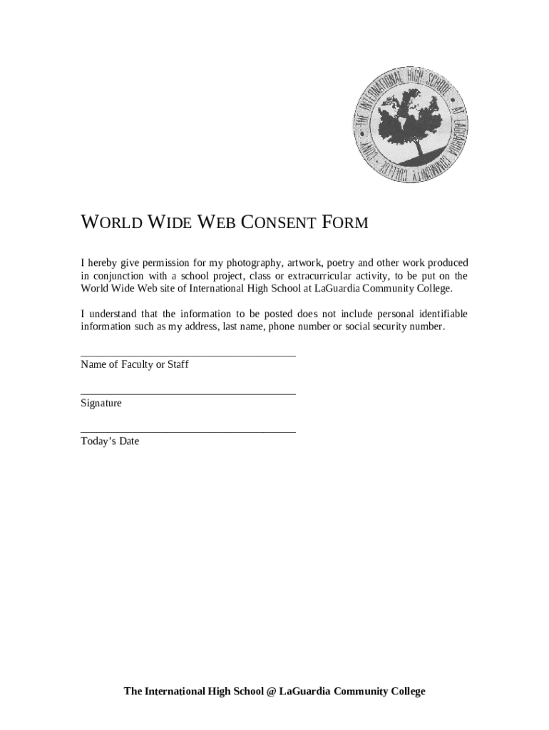 World Wide Web Consent Doc Template | pdfFiller