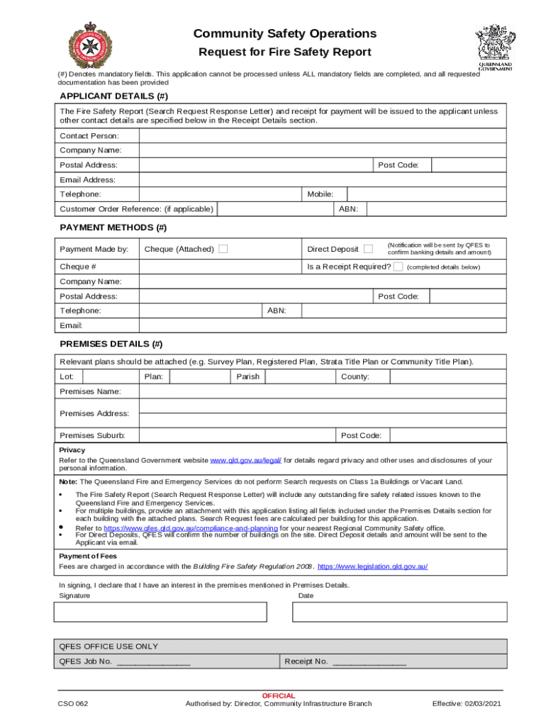 Request for Fire Safety Report. Search Request Doc Template | pdfFiller