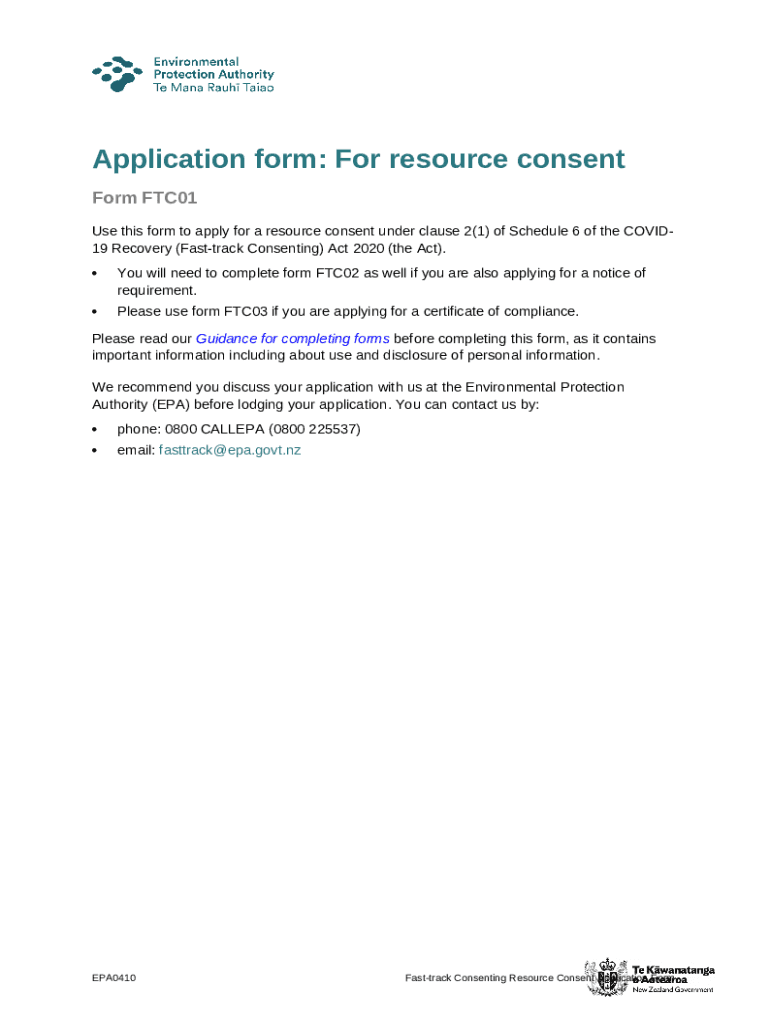 Get the free Application : For resource consent EPA NZ Doc Template ...