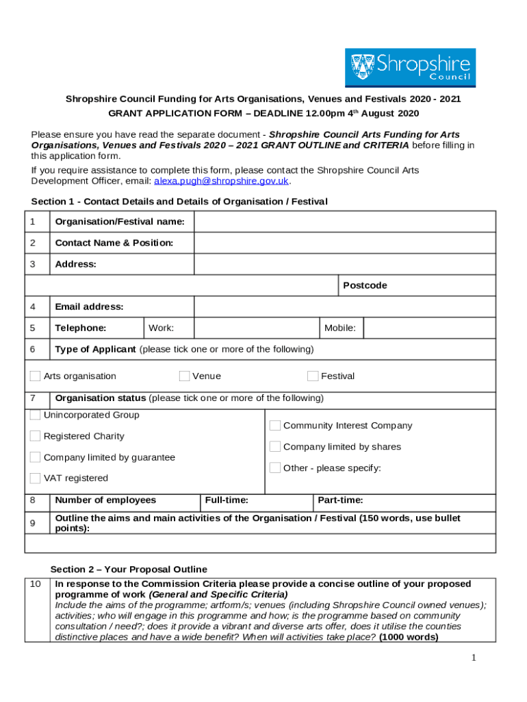 shropshire-council-arts-funding-grant-guidelines-and- ... Doc Template ...