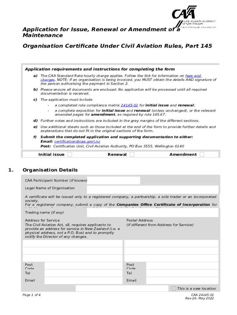 24145 01 Application - CAA Doc Template | pdfFiller