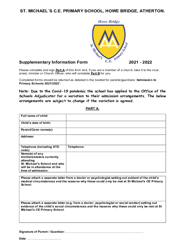 Fillable Online Supplementary form 21-22 Fax Email Print - pdfFiller