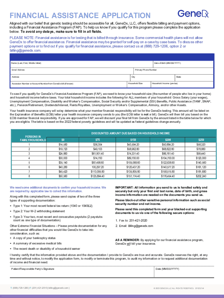 Fillable Online Aligned with our belief that genetic testing should be ...