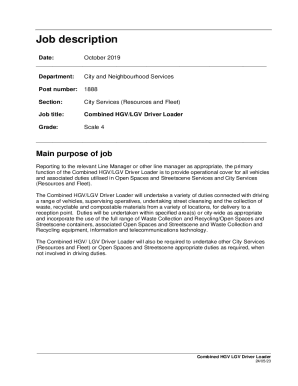 Fillable Online Fleet Manager Job Description Template Fax Email Print ...