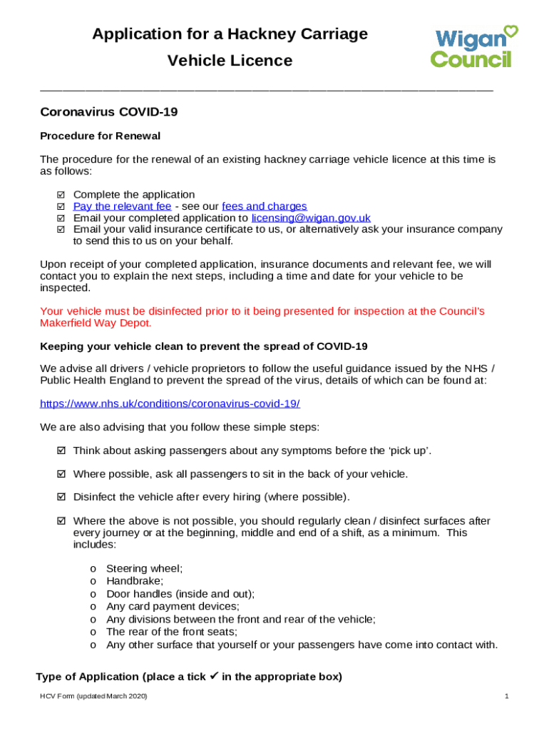 Renewal of hackney carriage vehicle licence - East Devon Doc Template ...