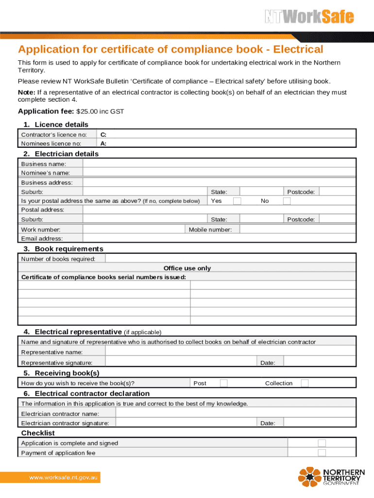 Certificate of Compliance (CoC) electrical safety - Studylib Doc ...