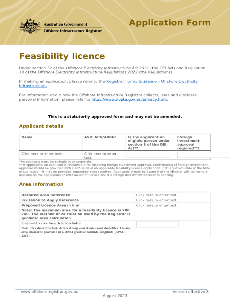 Application Feasibility licence Doc Template | pdfFiller