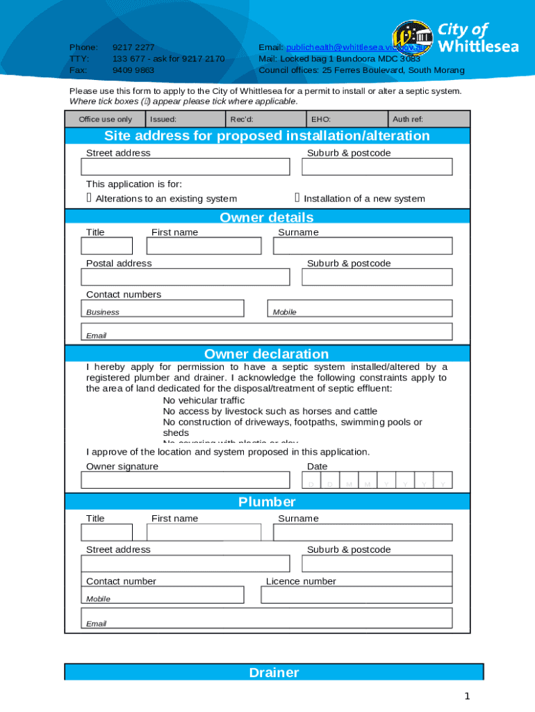 Site address for proposed installation/alteration Doc Template | pdfFiller