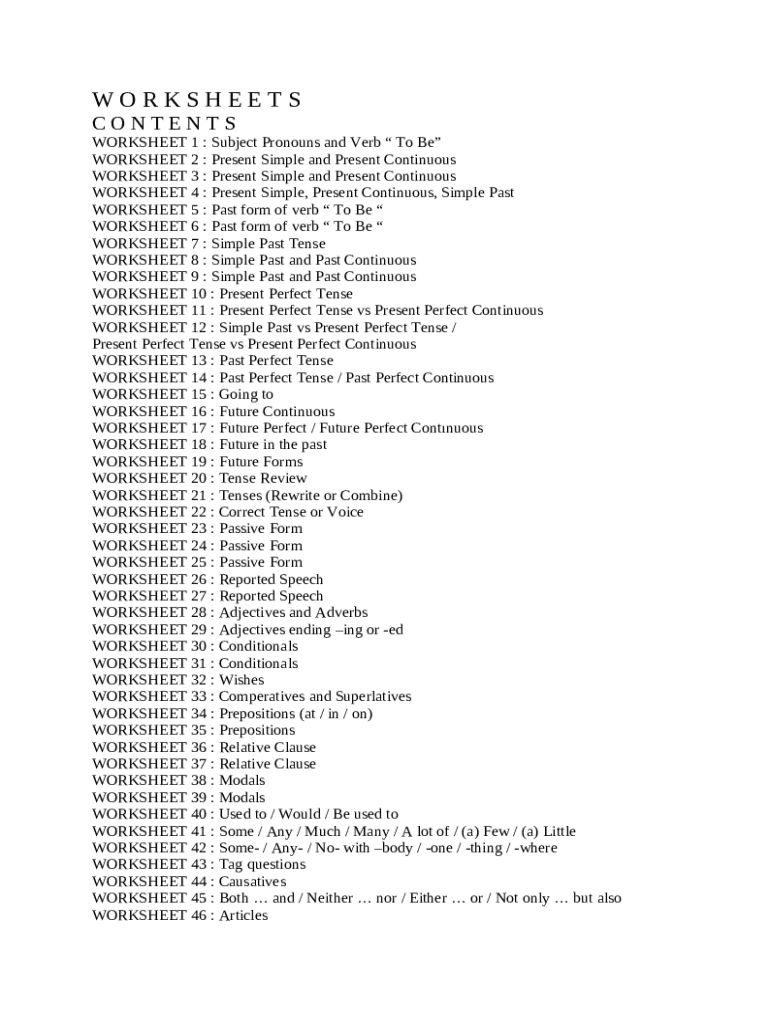 Worksheet 1 Verb to Be Personal Pronouns - DOC Document Doc Template ...
