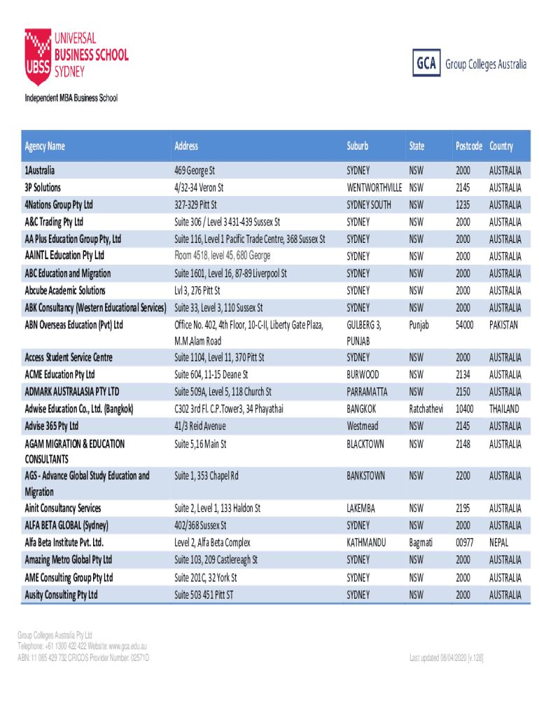 Fillable Online GCA Agency Application Fax Email Print - pdfFiller