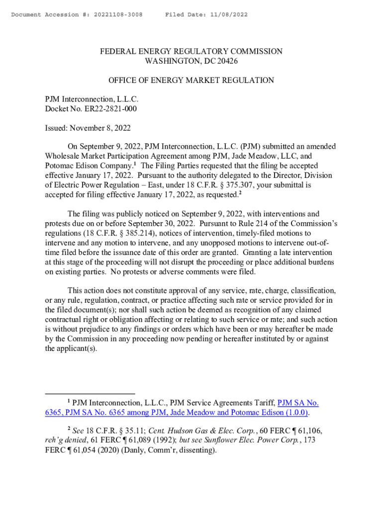 Fillable Online Document Accession #: 20221108-3008 Fax Email Print ...