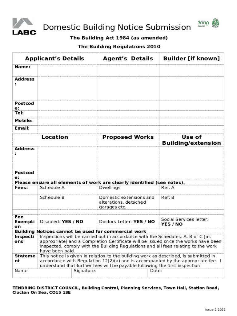 building notice application - Newport Doc Template | pdfFiller