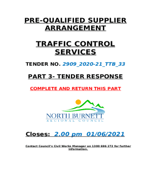 TENDER RESPONSE COMPLETE AND ... Doc Template | pdfFiller