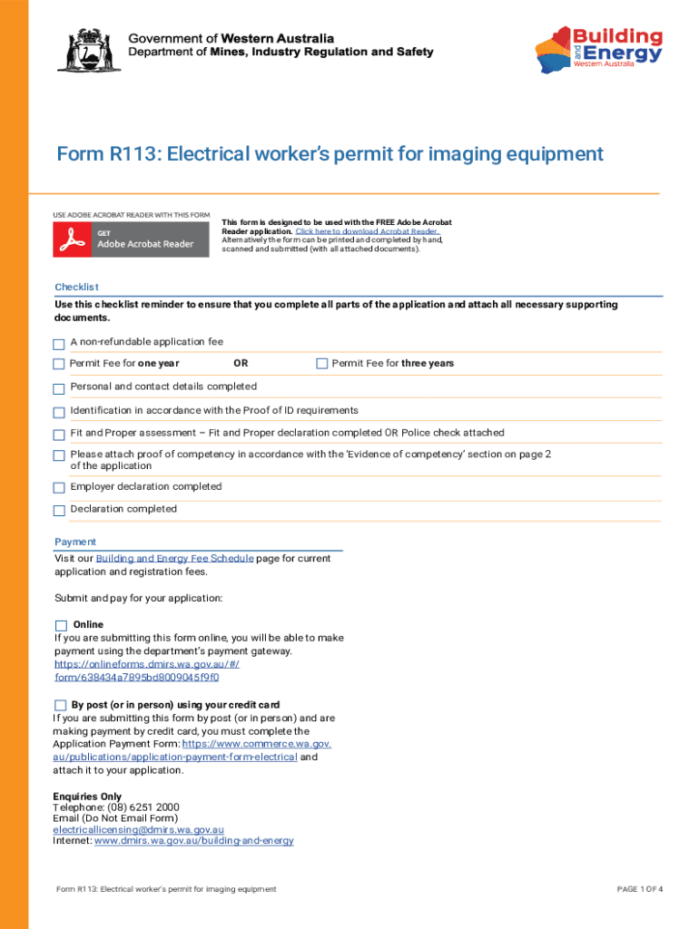 Fillable Online Electrical Permit Form Pdf - Fill Online, Printable ...