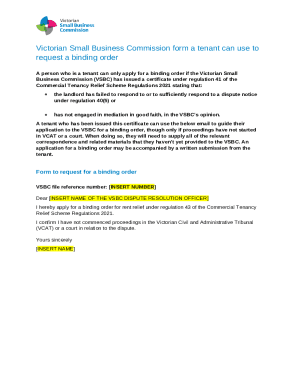 Binding order request Doc Template | pdfFiller